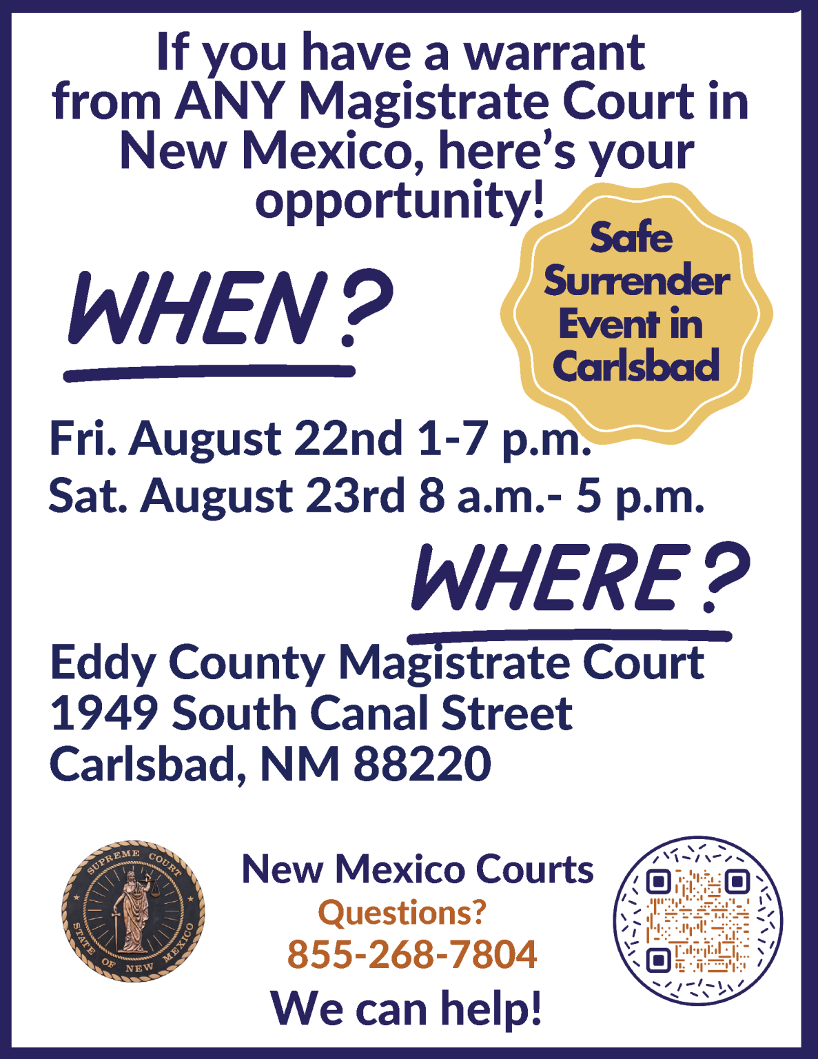 Events: New Mexico Safe Surrender Program - Court Operations Division